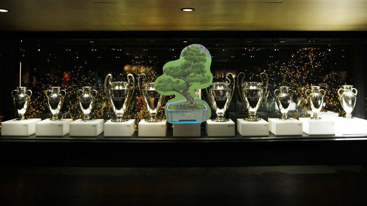 El trofeo-bonsái que perdió el Madrid causa cachondeo en Twitter - AS.com
