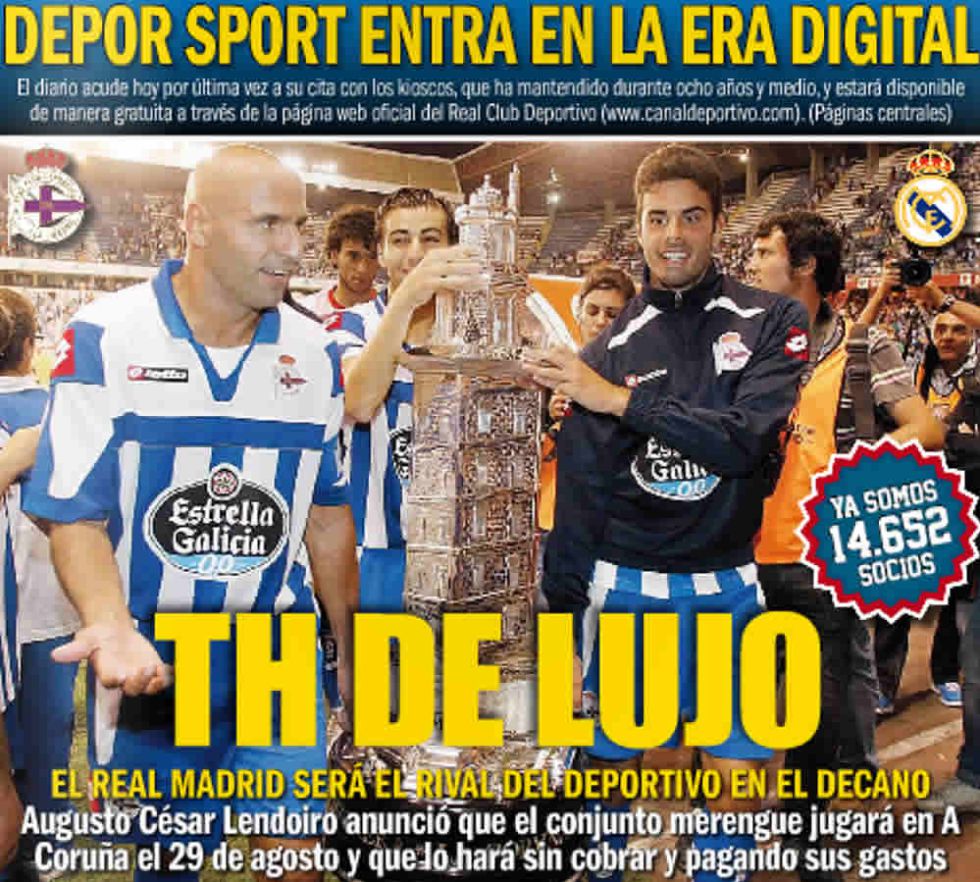 El Depor deja de imprimir su diario después de casi 9 años - AS.com