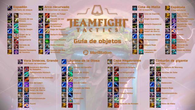 TFT: guía con todos los objetos y combinaciones de espátulas y más ...