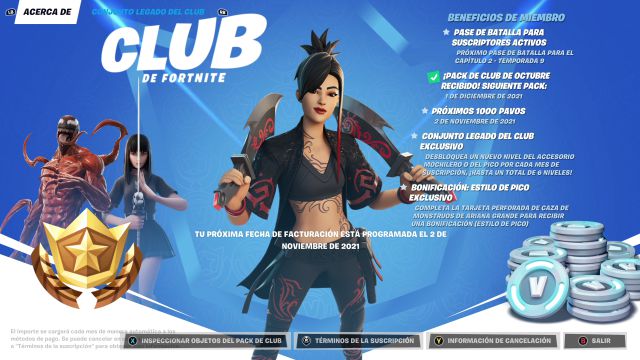 Club de Fortnite noviembre 2021: skin Sierra y sus objetos ya ...