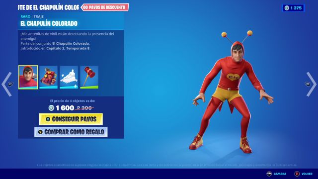 Fortnite: skin El Chapulín Colorado ya disponible; precio y contenidos ...