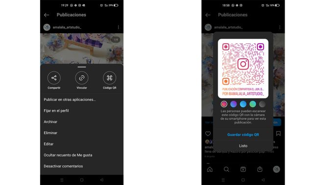 Cómo compartir una publicación de Instagram con código QR - AS.com
