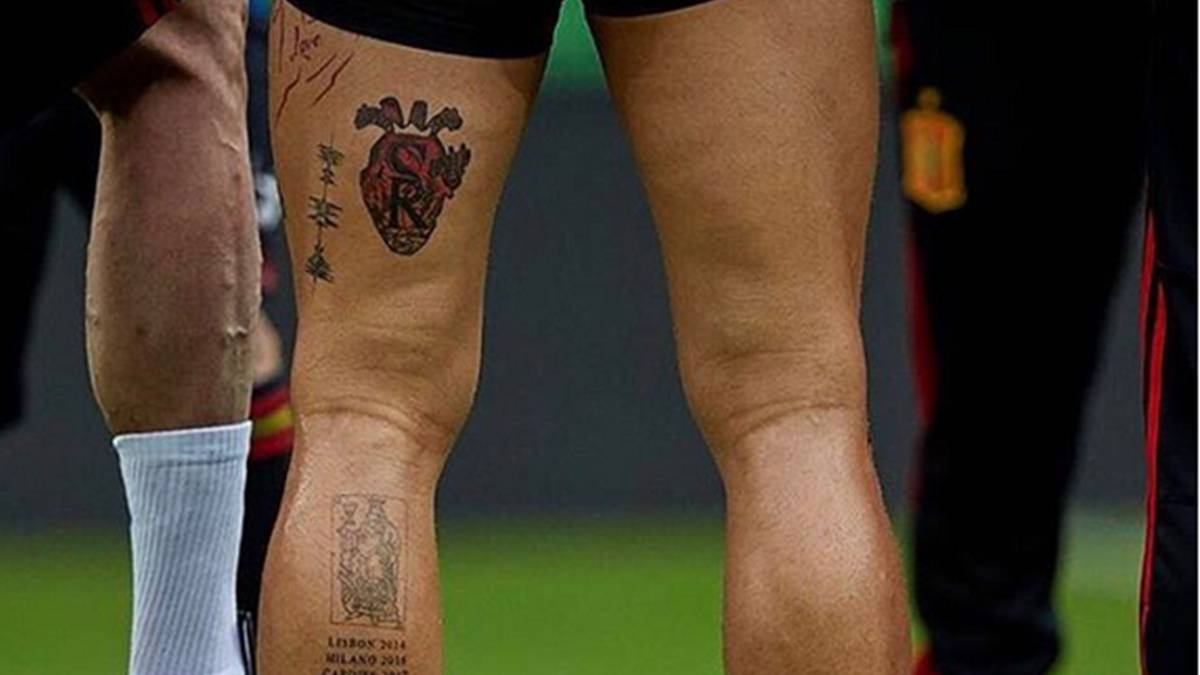 Sergio Ramos muestra su nuevo tatuaje, con sabor a Champions - AS.com